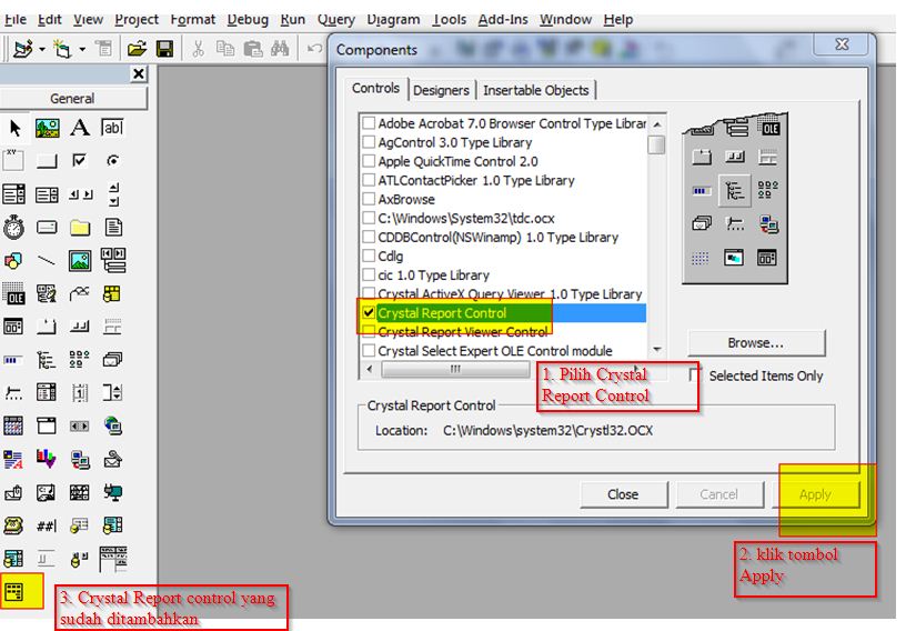 Membuat Laporan dengan Crystal Report 8.5, Visual Basic 6, dan Microsoft Access 2007 ~ Transit Info